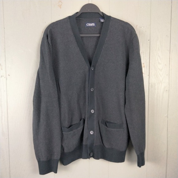 Chaps | Sweaters | Chaps Waffle Knit Cardigan Sweater Extra Large Gray ...